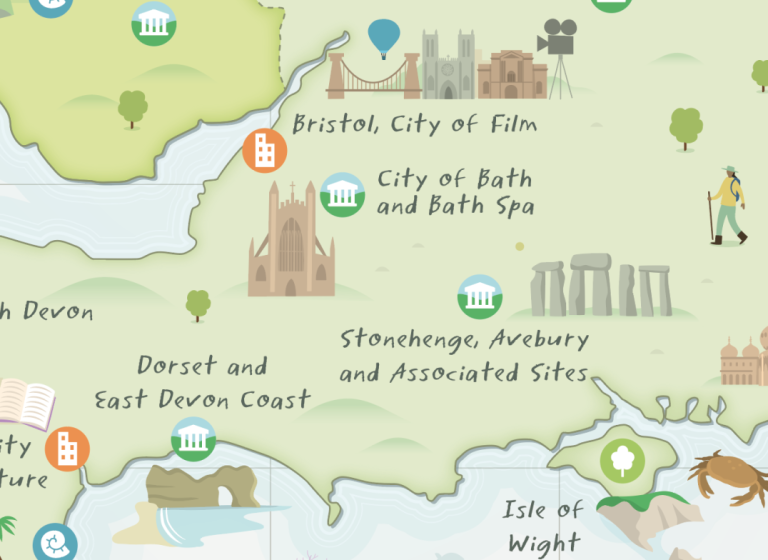 Bristol featured in new illustrated map of unique UK UNESCO sites ...